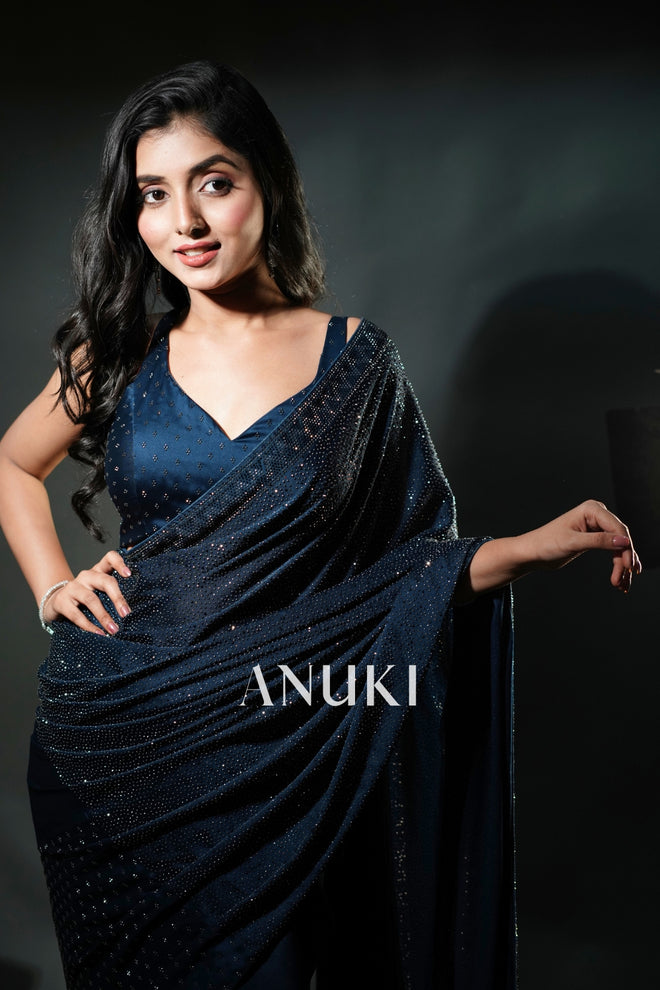 Buy Designer pre draped sarees online in India – Anuki.in