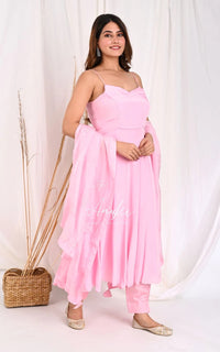 Rose Pink Anarkali Suit Set – Anuki.in
