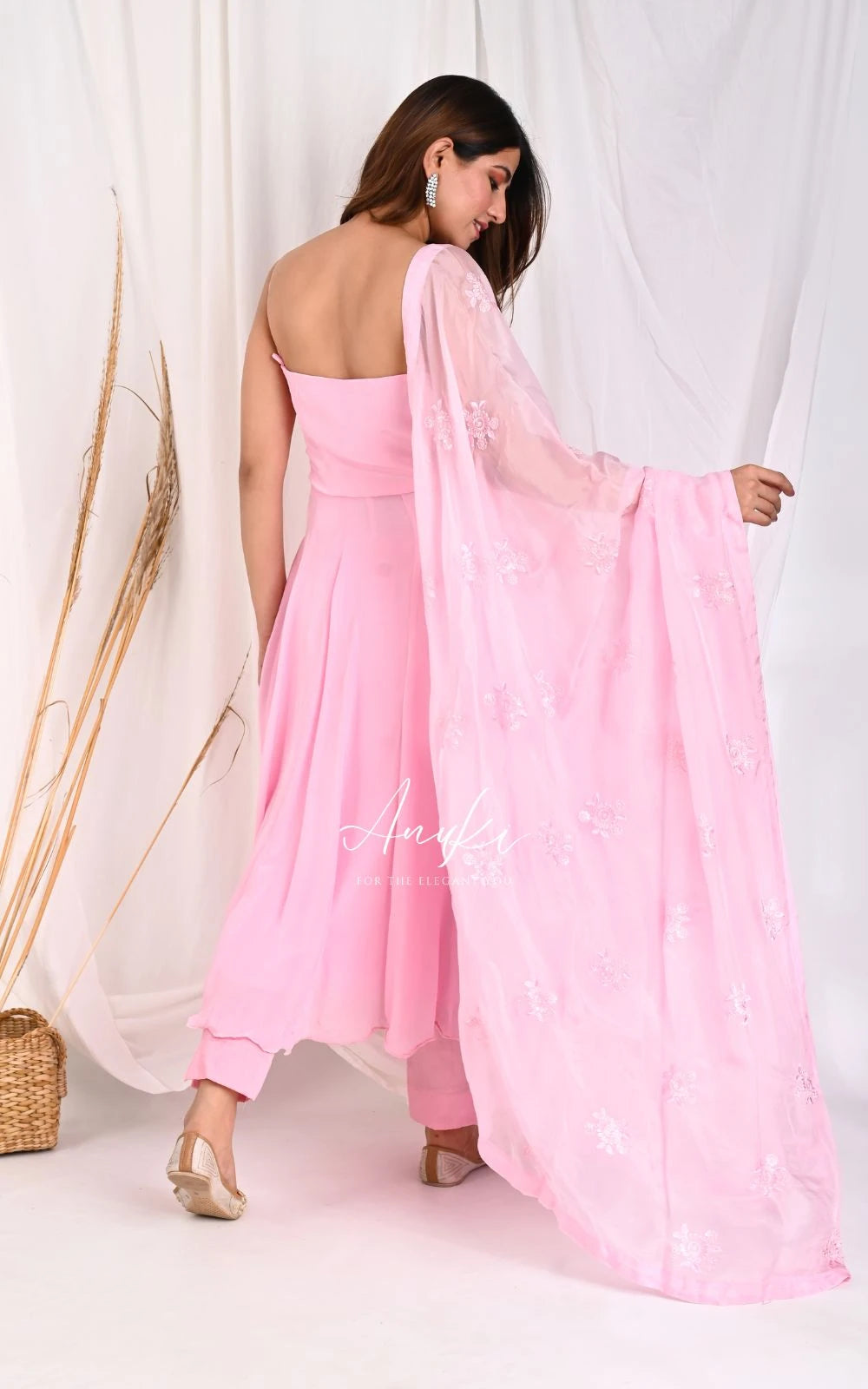 Rose Pink Anarkali Suit Set – Anuki.in